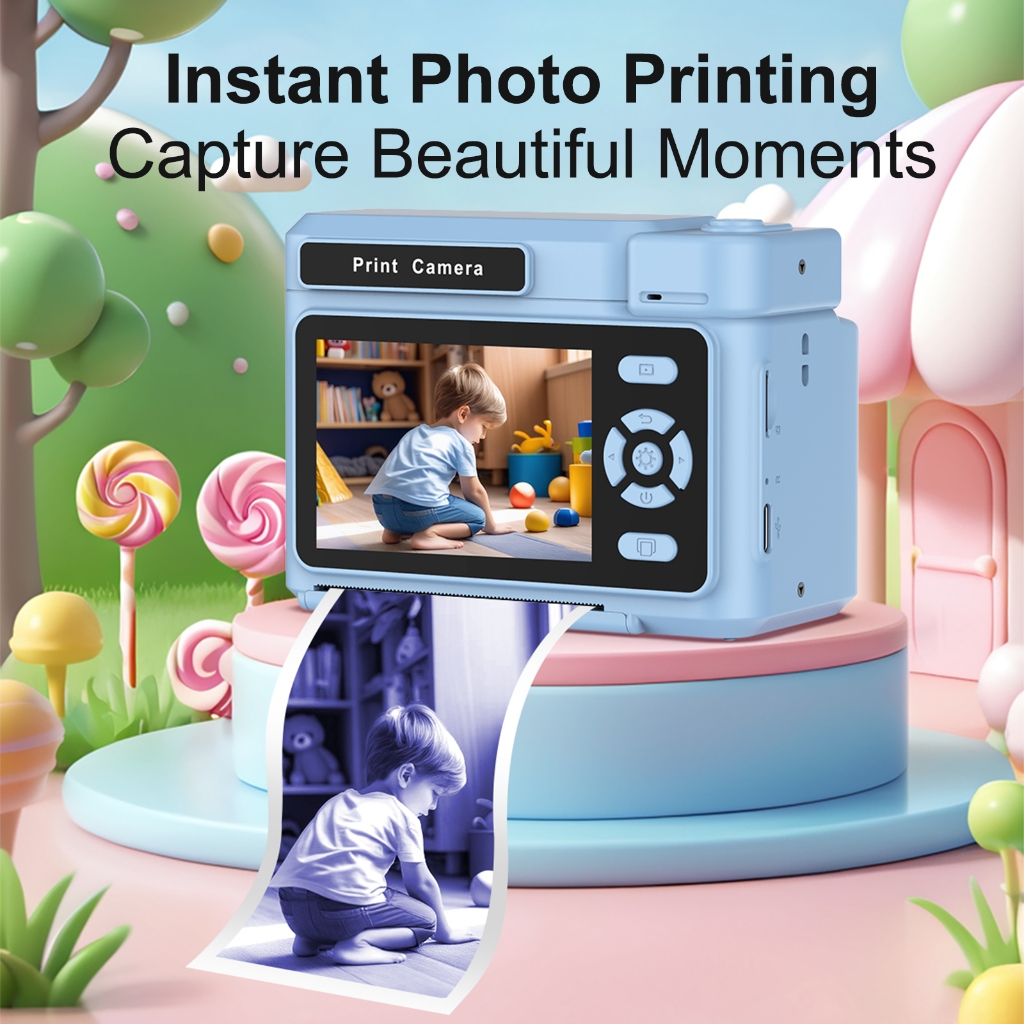 Children Camera Instant Color Print Camera For Kids Dual Lens Video ...