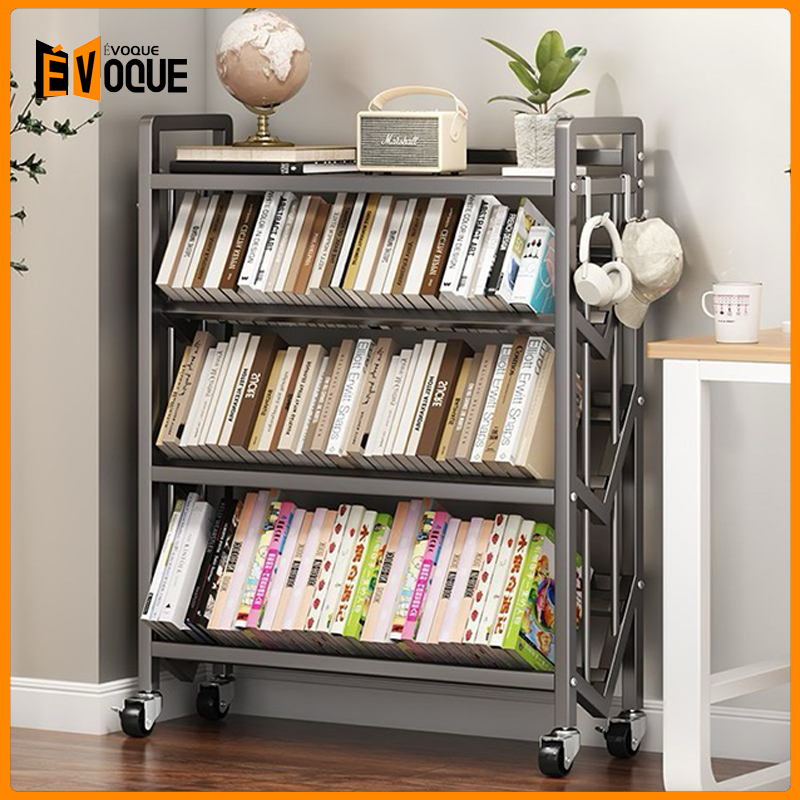 Bookshelf Almari Buku Steel Metal Book Rack Rak Buku Besi 2/3/4/5Tier ...