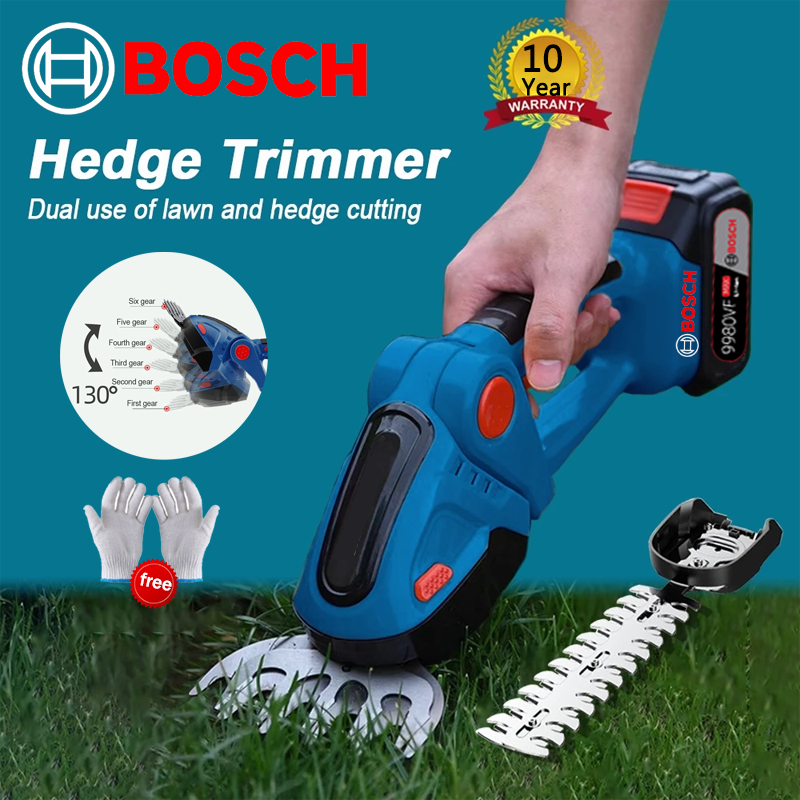 BOSCH Cordless Grass Cutter Shrub Hedge Trimmer Machine Garden Pruning ...