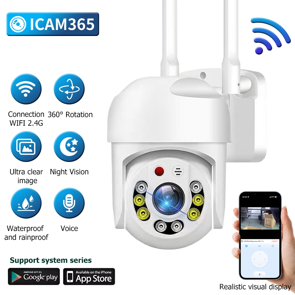 icam365 CCTV / WIFI Wireless CCTV / 5MP Color Image Sharpness Outdoor ...
