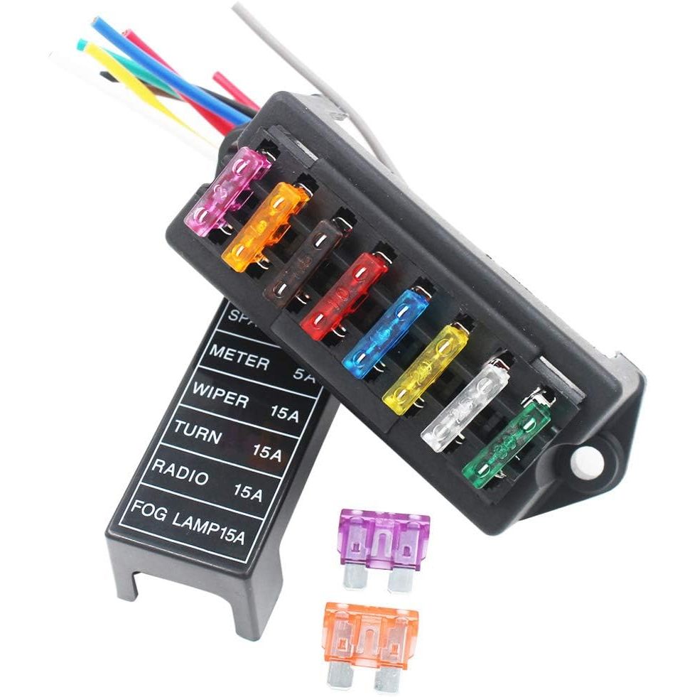 2-Input 8-Output Car Standard Blade Fuse Holder (Apply to 1~40 AMP ...