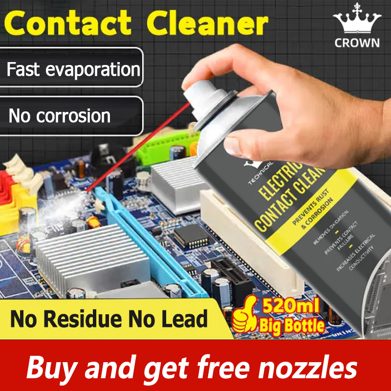 🔥CROWN🔥520ml Contact Cleaner Electronic Cleaner Spray Multi-Purpose ...
