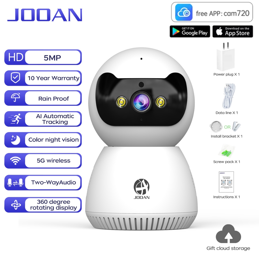 Jooan cctv WiFi Wireless Security Camera 360°Home Ip Camera Night ...