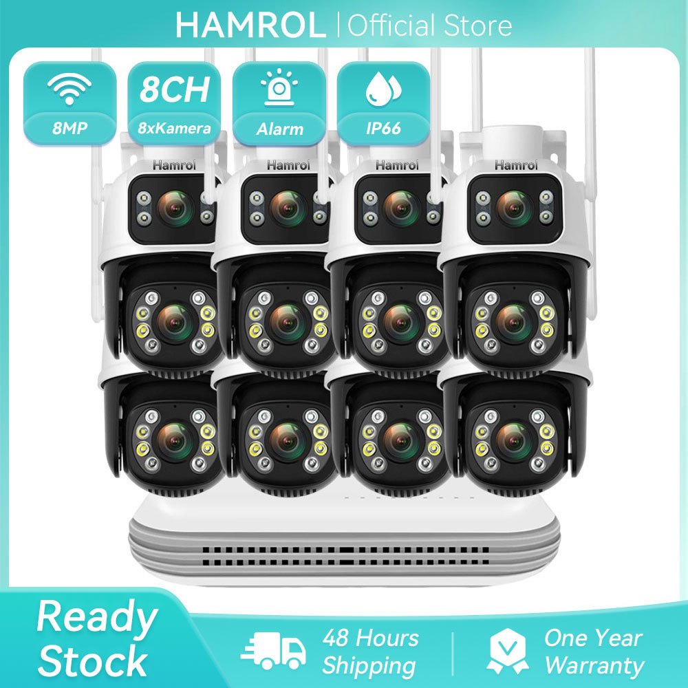 Hamrol Two Way Audio 8MP Wireless NVR PTZ Wi-Fi Outdoor CCTV Camera ...