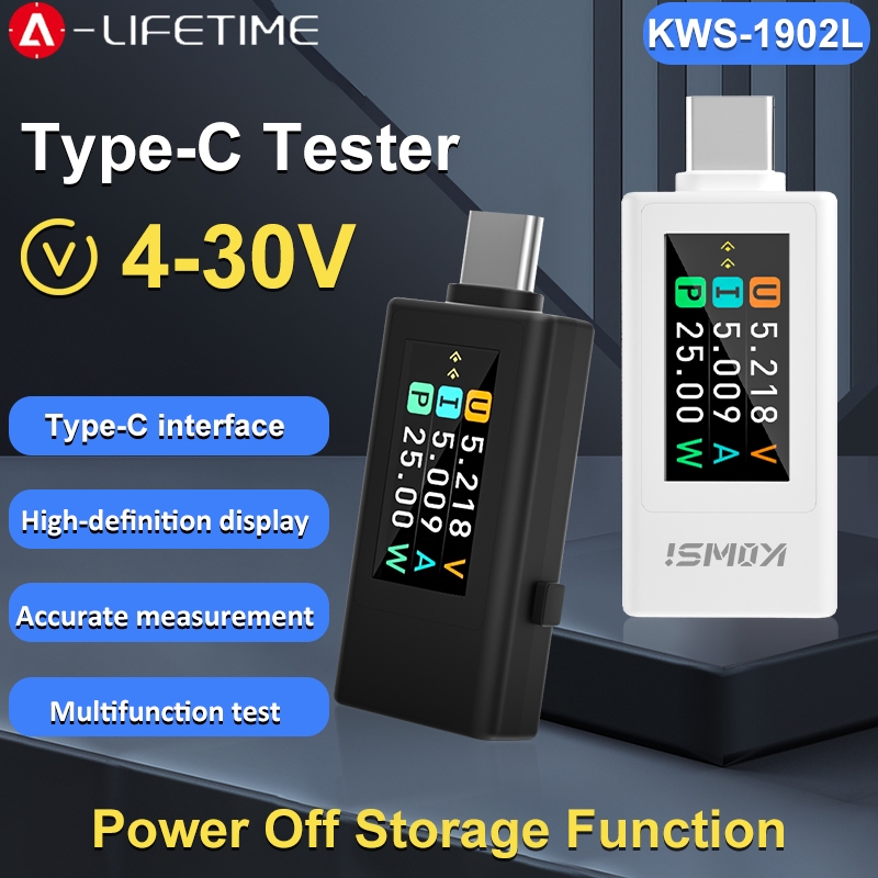 KWS-1902L NEW ARRIVAL Multi-function USB Type-C Tester 4-30V Maximum ...
