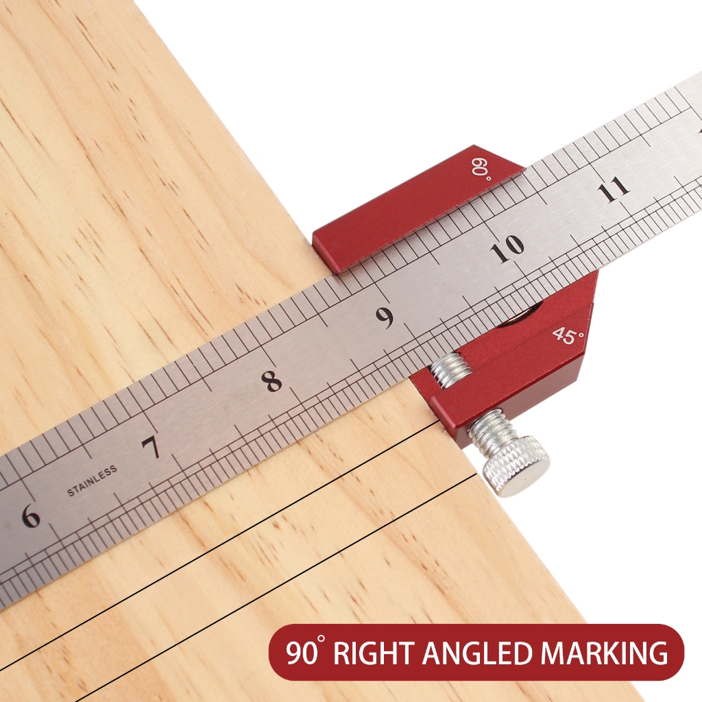 45/60/90 Degree Angle Scriber Line Marking Gauge Steel Ruler ...