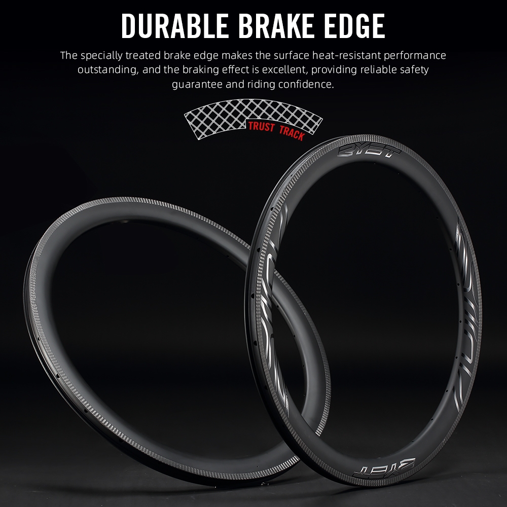 RYET 700C T1000 Carbon Rim Brake wheel V Brake Carbon Rim 40mm 50mm ...