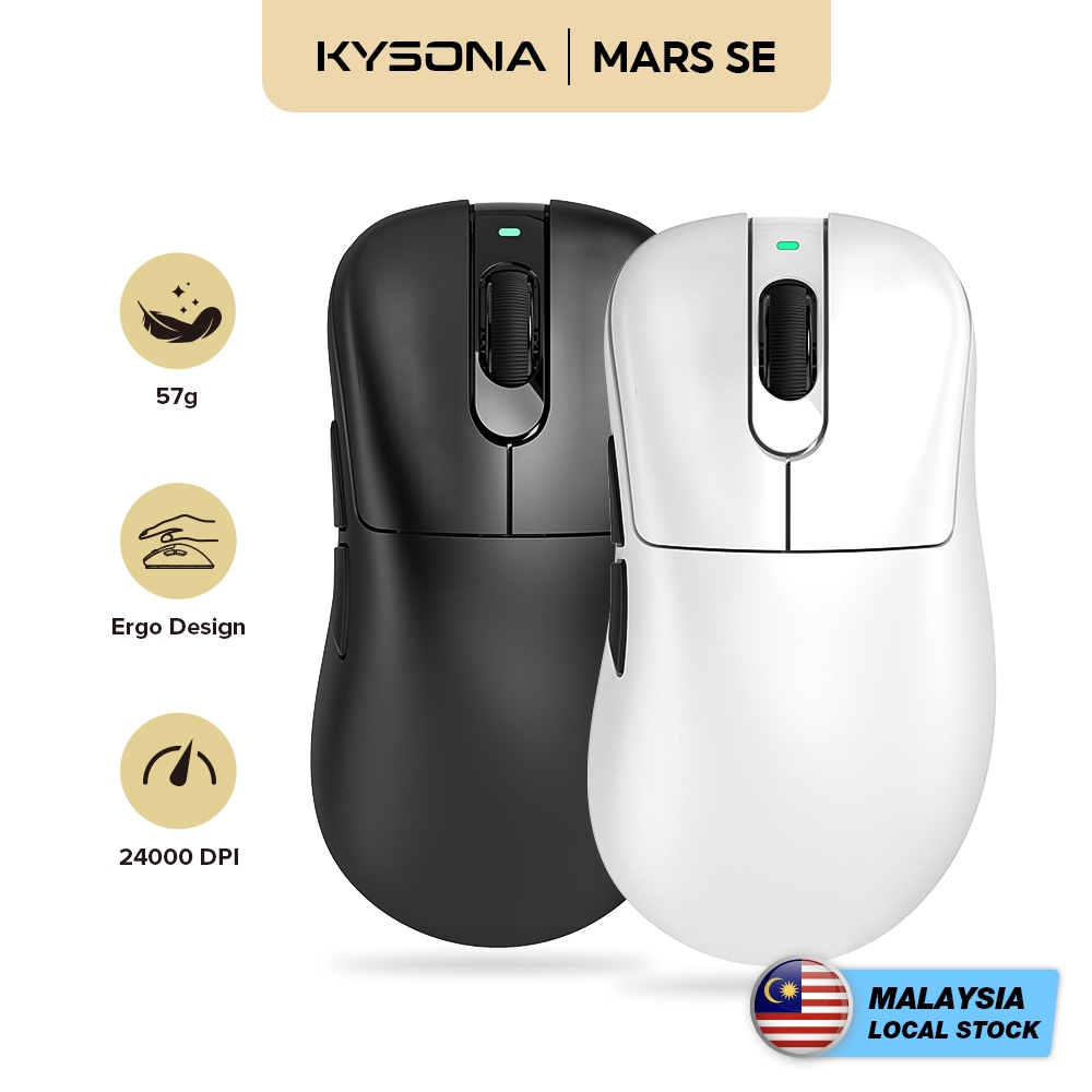 KYSONA Mars SE Gaming Mouse Wireless Ergonomic Design Tri-Mode ...