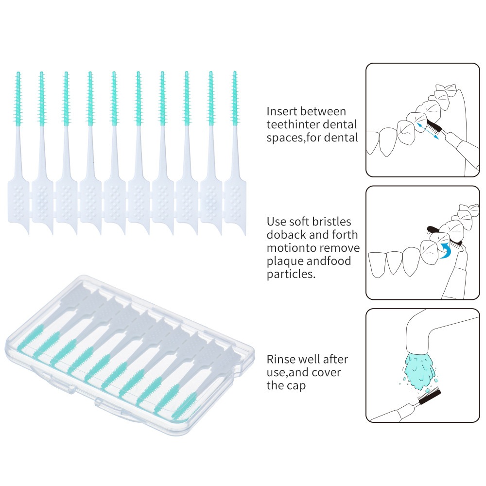 Cleanpik soft rubber interdental brush I straight type orthodontic gap ...