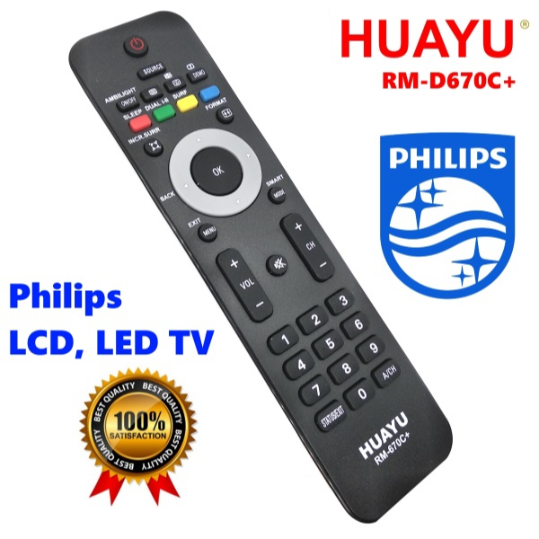 Universal remote control HUAYU RM-670C+ (Philips) LCD/LED TV | Shopee ...