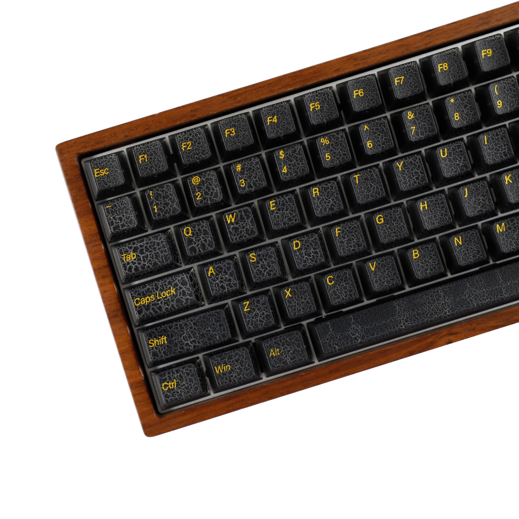 YMDK 108 Keys Black Crack Shine Through Custom Keycaps PC UV Printing ...