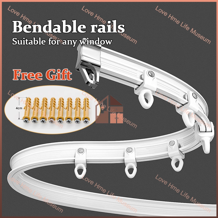 Curtain rail Flexible Curtain Track Side Mounted Soft Track partition ...
