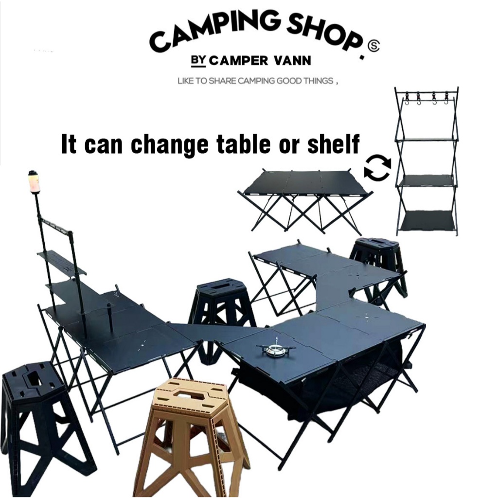 Camping Folding Table Convertible tables or shelving units, outdoor ...