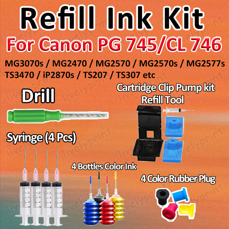 For Canon PG745 CL746 PG 745 CL 746 Refill Ink Tool for MG3070S iP2870s ...