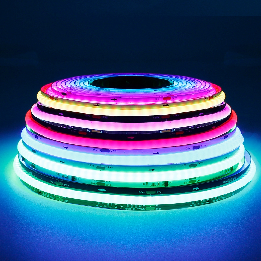 5V 12V 24V Smart SPI RGBIC LED COB Strip Light WS2811 Addressable ...