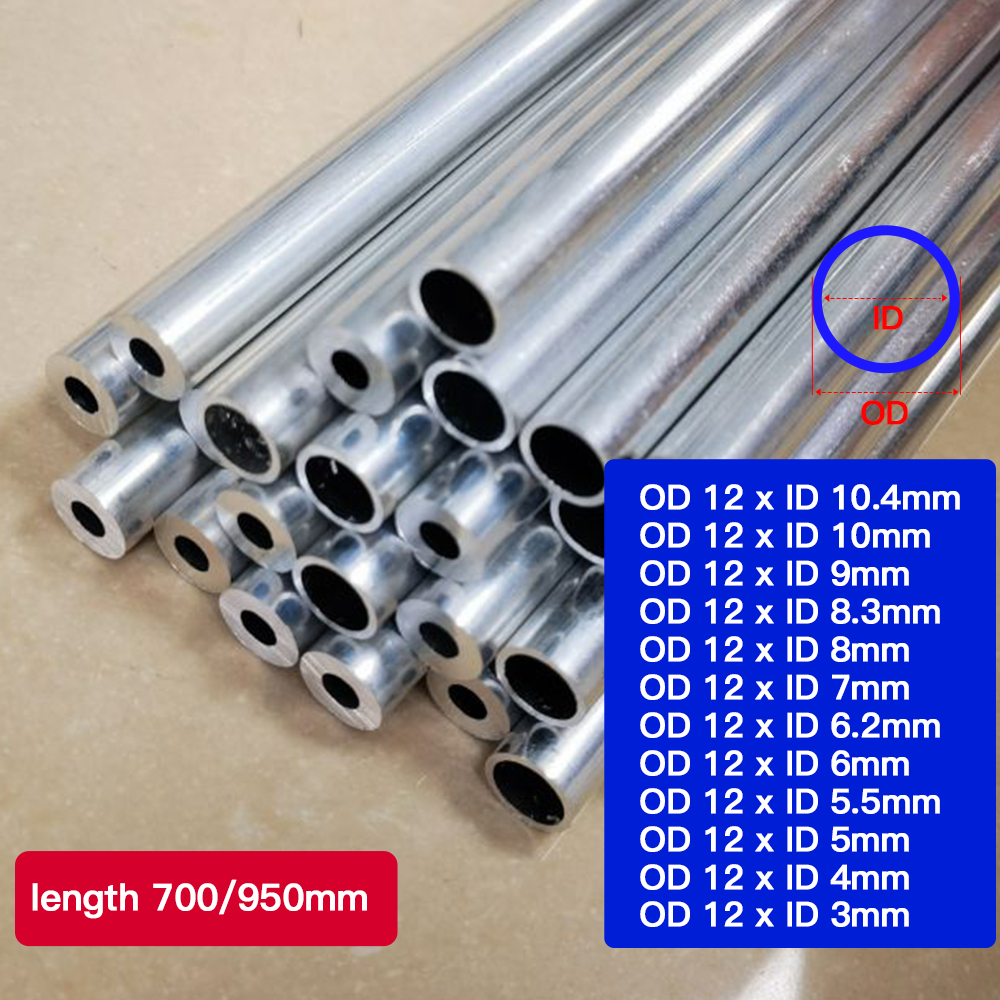 Aluminum tube OD 12mm pipe Outer diameter 12mm Straight 700mm 950mm ...