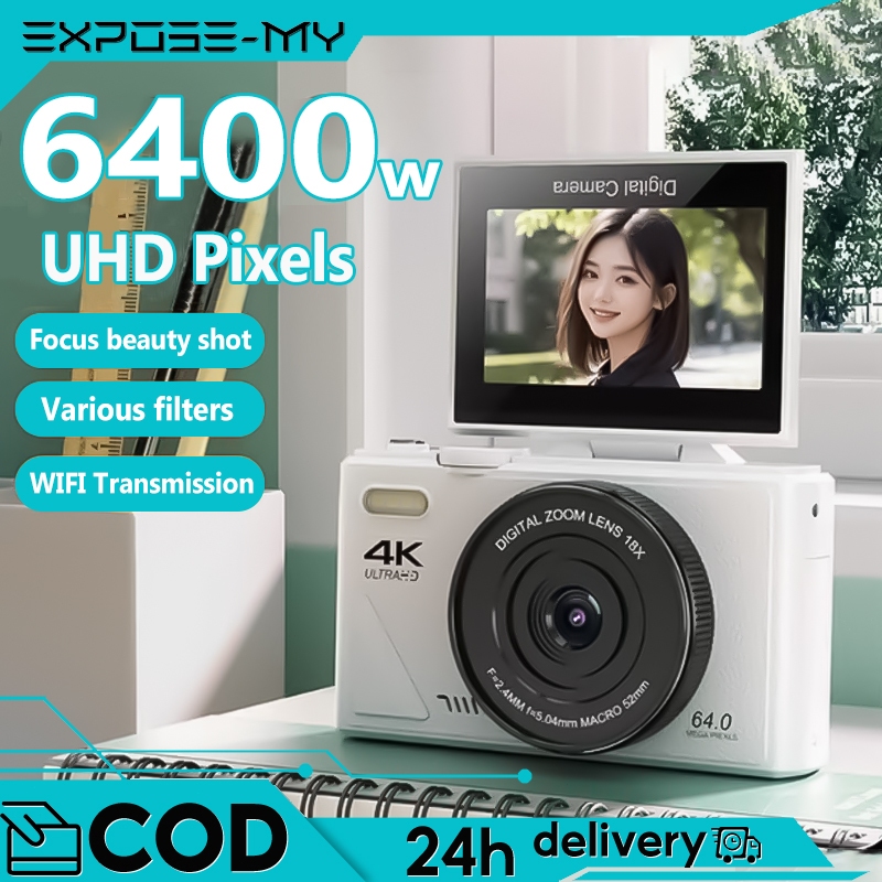 EXPOSE CCD 5K Digital Camera 64MP 16X Zoom Flip screen ccd Retro Camera ...