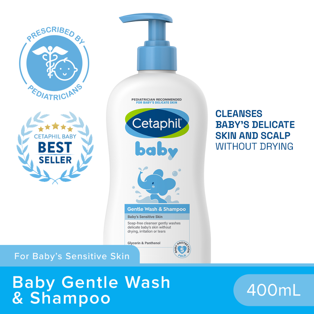 Cetaphil Baby Gentle Wash & Shampoo 400ml for Newborns [Hypoallergenic ...