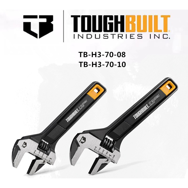 TOUGHBUILT TB-H3-70-08/TB-H3-70-10 Dual Scale Adjustable Wrench ...