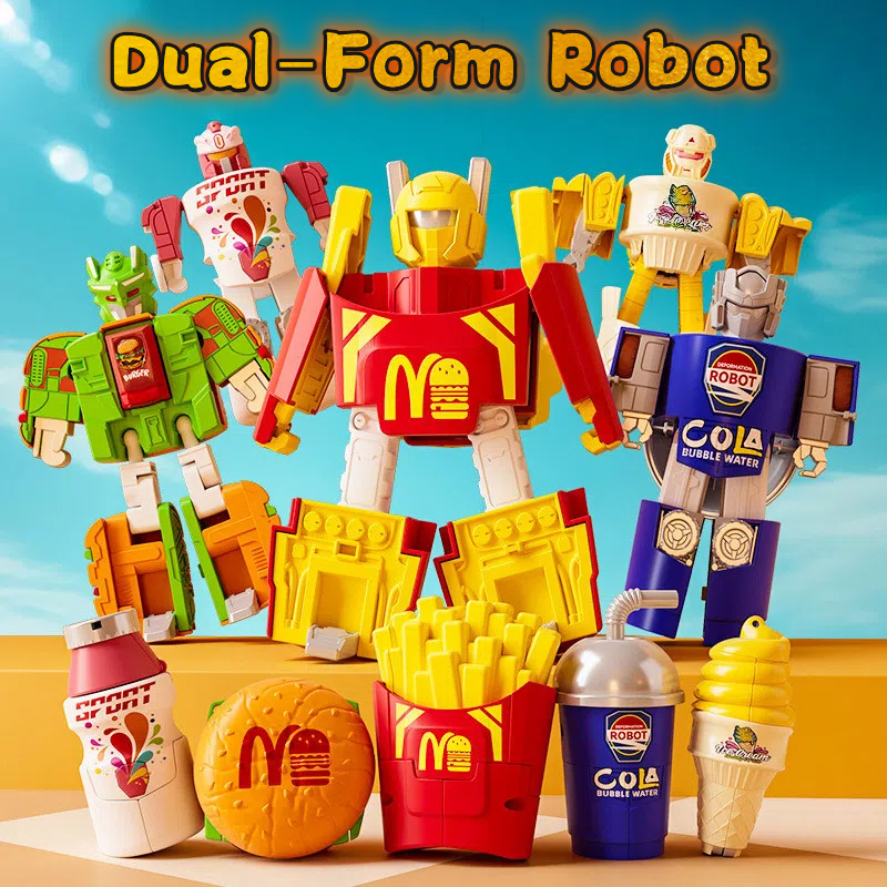 McDonalds Toy Burger Deformation Toy Robot | Dual-Form Robot Fries Ice ...