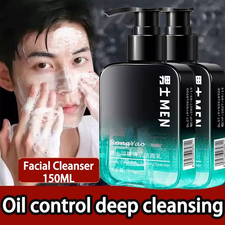 Men's Facial Cleanser Acne Foam Amino Acids Removing Mild Moisturizing ...
