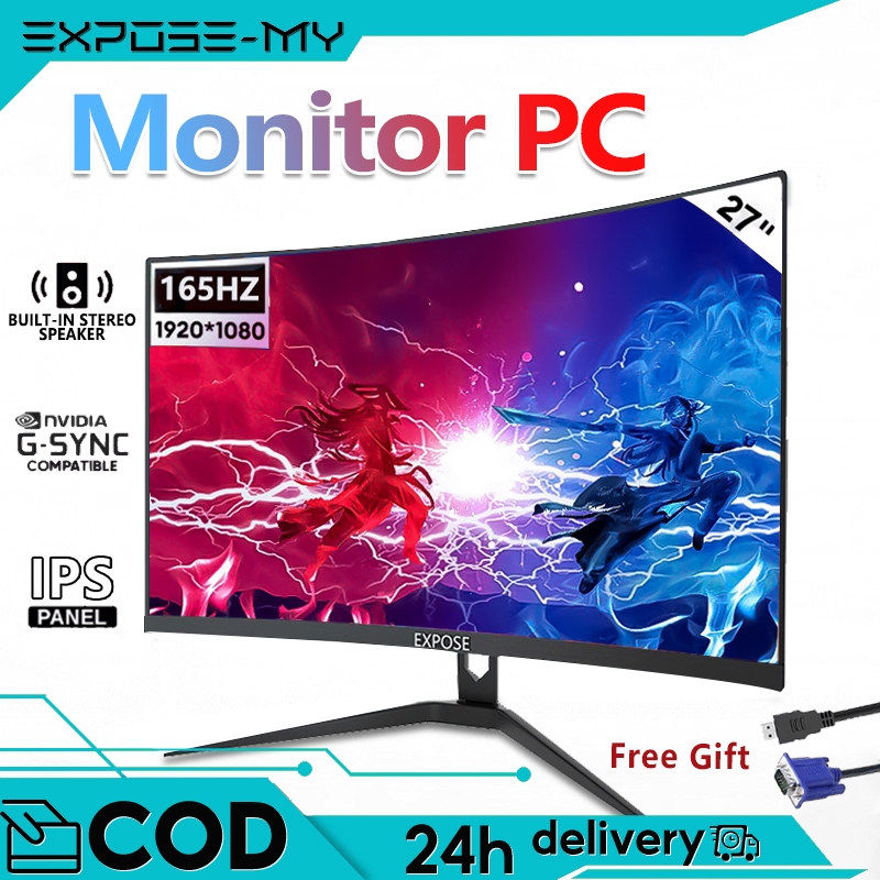 EXPOSE Gaming Monitor Curved 75HZ HDMI/VGA FHD Monitor pc With Speaker ...