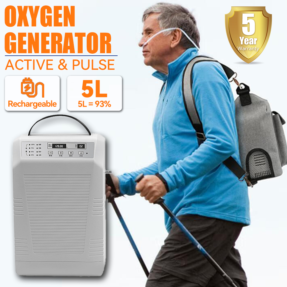 【5L】2025 New Pulse Flow Oxygen Concentrator Portable 5L Oxygen Machine ...