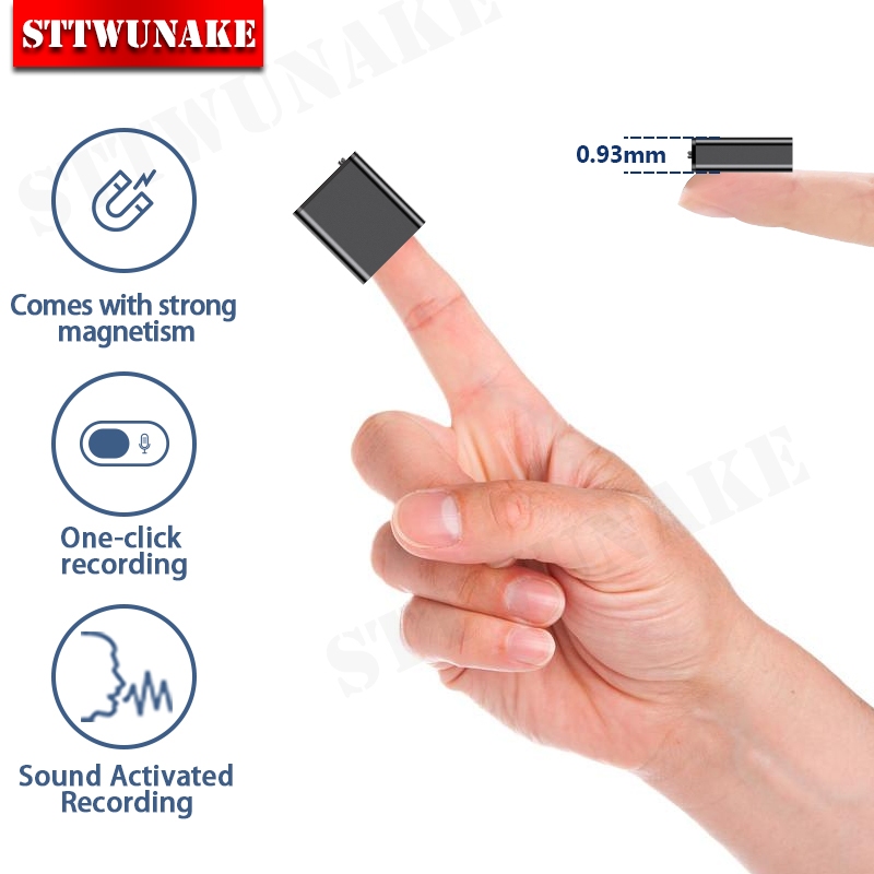 Built-in Magnet Spy Mini Voice Activated Recorder Small Hidden Digital ...
