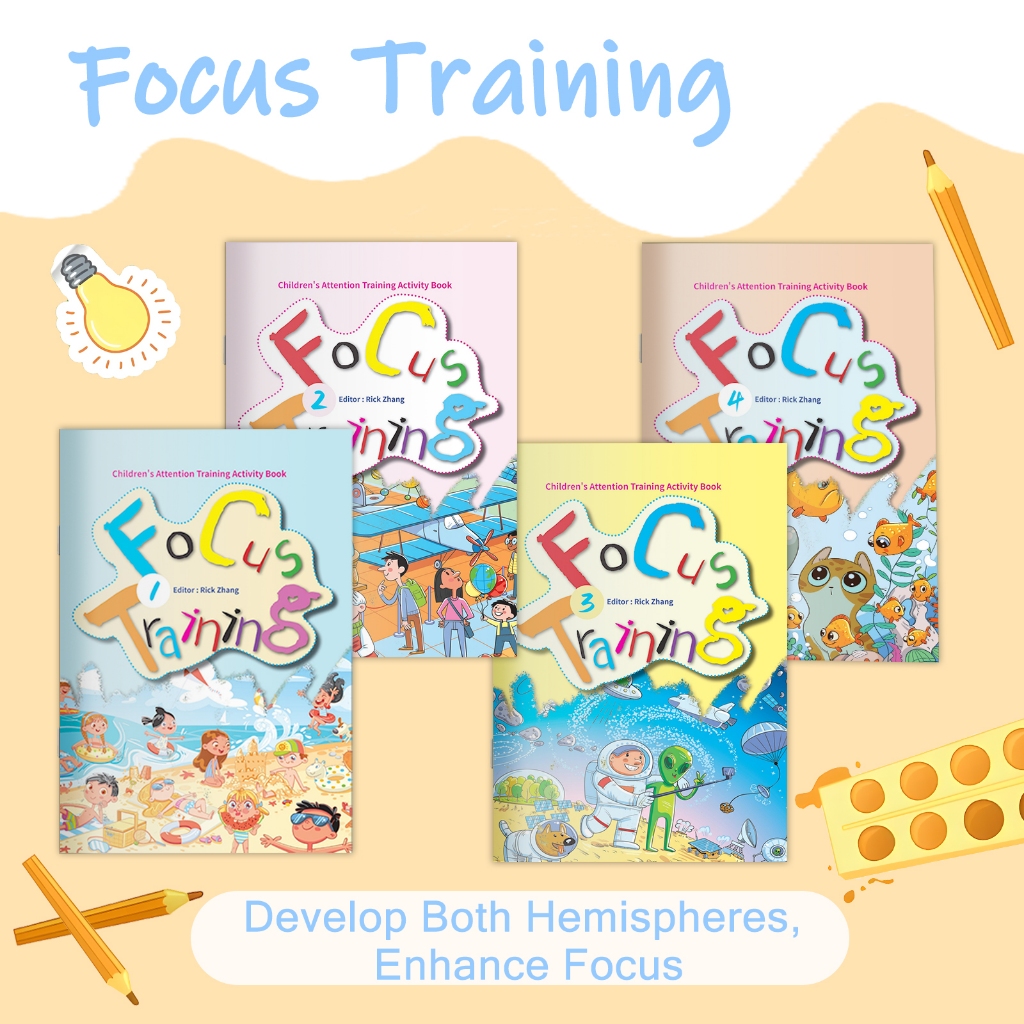4-Book Concentration Building Collection for Children | Varied Themes ...