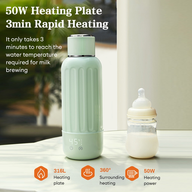 MOODNG Rechargeable Stainless Steel Electric Boiling Cup Wireless ...