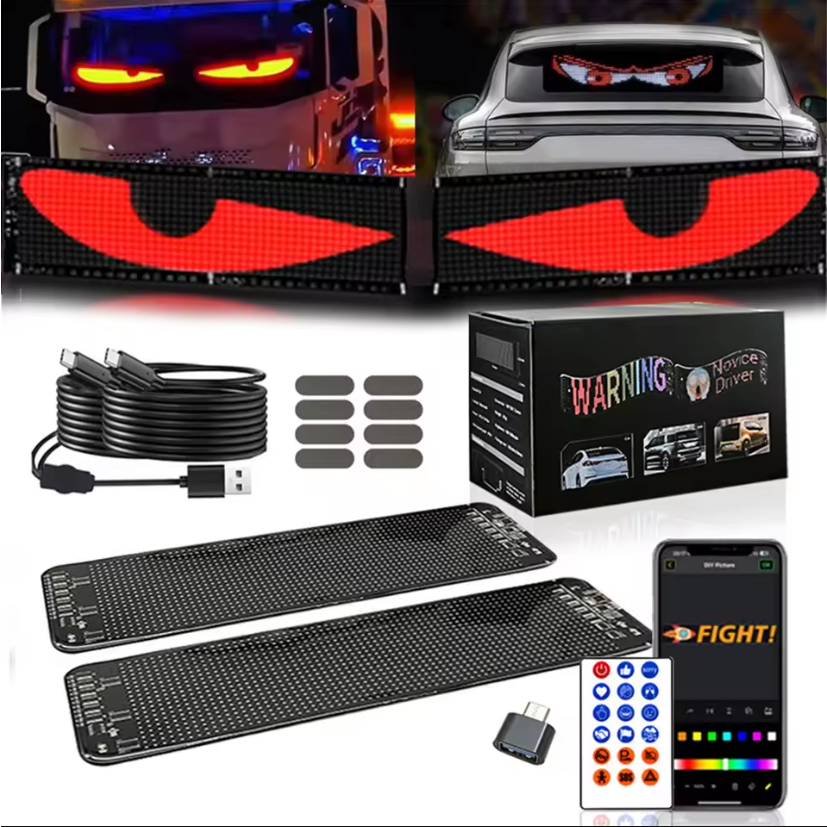 New 1-2PCS Devil‘s Eye LED Screen Light USB Plug-in DIY App Control RGB ...