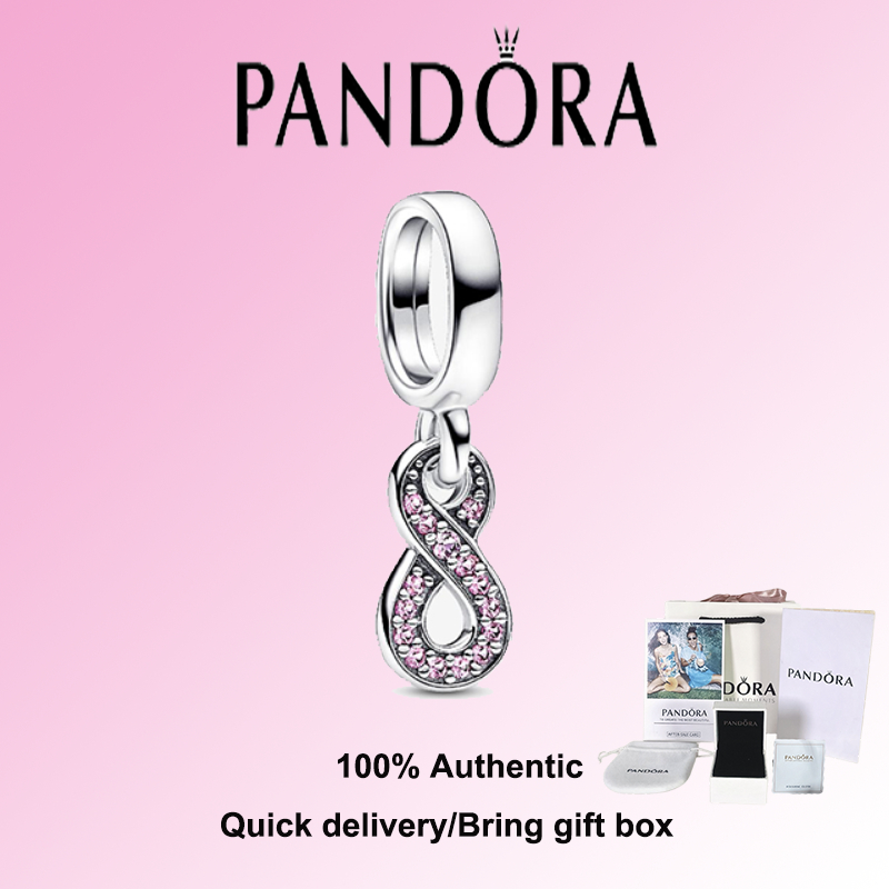 PANDORA S925 Sterling Silver Sparkling Infinity Dangle Charm | Shopee ...