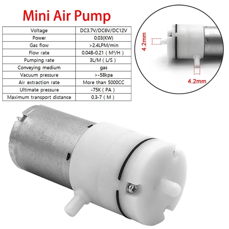 280 Mini Vacuum Pump Motor 12V Aquatic Air Pump Micro Vacuum Booster ...