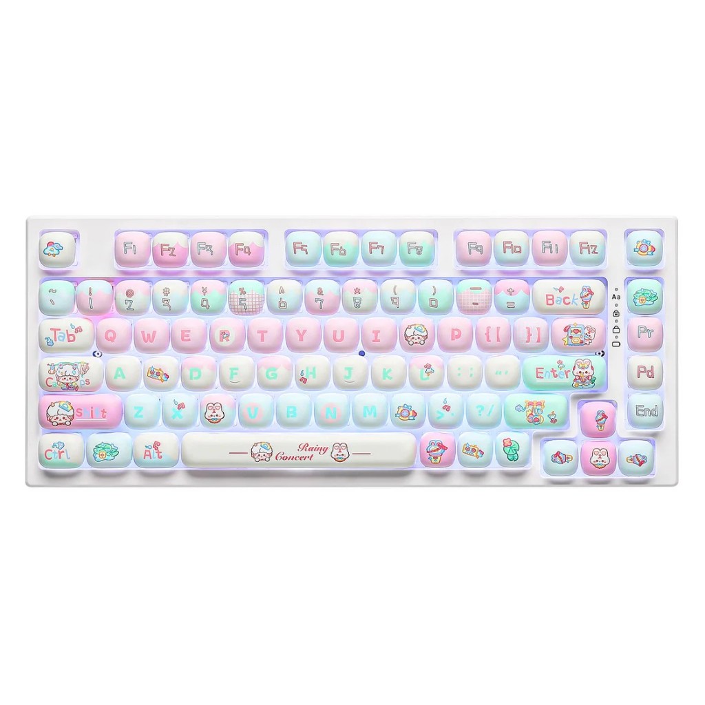 YUNZII Rainy Concert PBT Keycaps, 137-key 5-side Dye Sublimation MOG ...