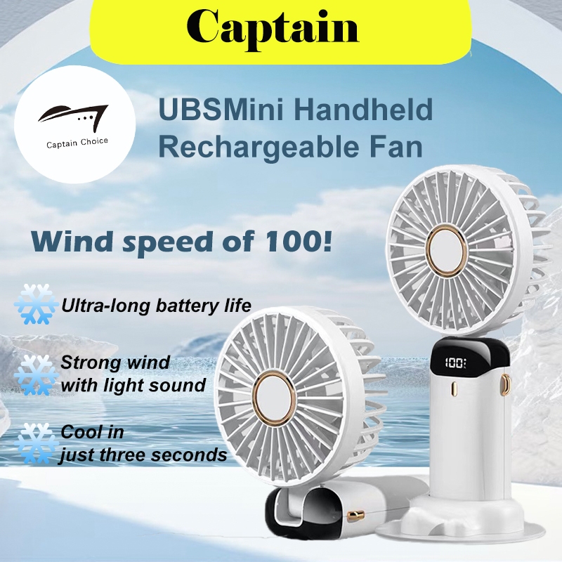 USB Fan Portable 2 in 1 Mini Fan Handheld Desktop Fan (Ultra Quiet ...