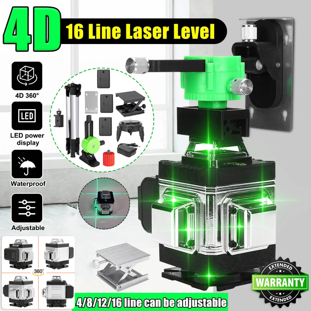 16 Line Laser Level 4D Multifungsi Laser Level Bangunan Waterpass ...