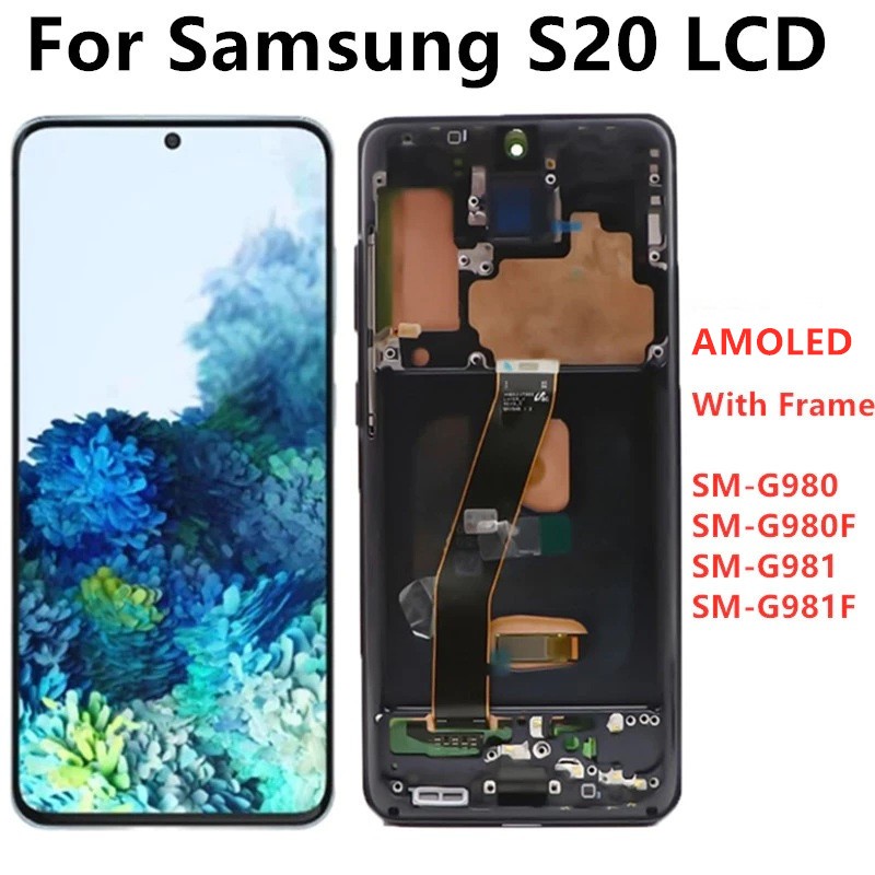AMOLED LCD For Samsung Galaxy S20 G980 G980F G981F/DS LCD Display Touch Screen Digitizer ...