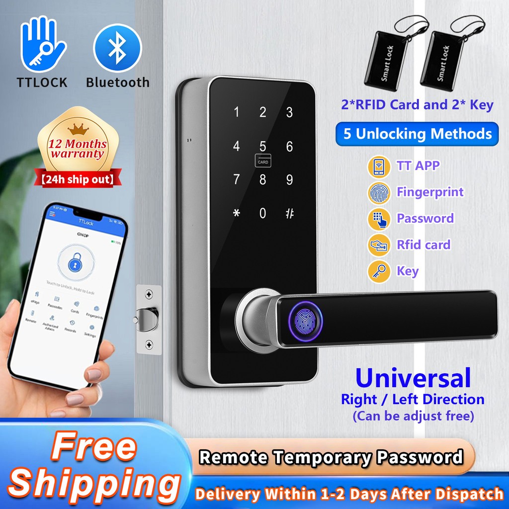 【24h ship out】TT APP Smart Lock Digital Automatic Electronic Door Lock ...