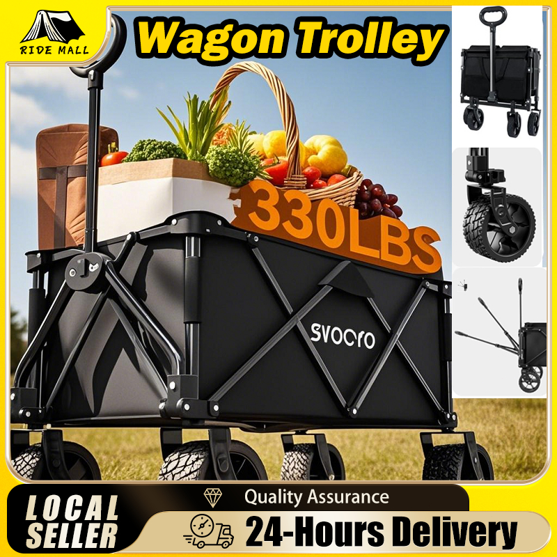 🔥lowest price🔥330L Outdoor Wagon Trolley Foldable Trolley camping car ...