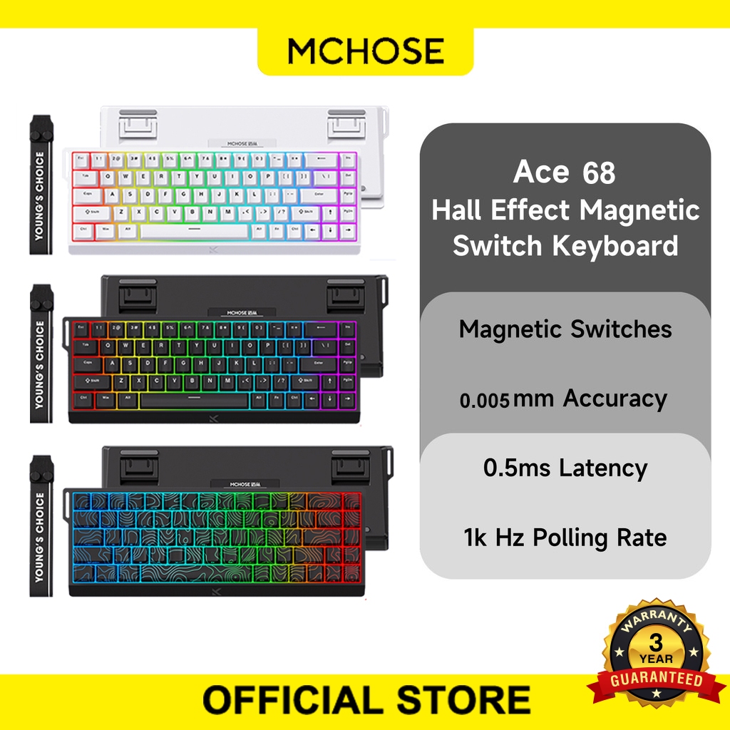 MCHOSE ACE68 Magnetic Switch RGB Gaming Keyboard Wired Rapid Trigger 8K ...