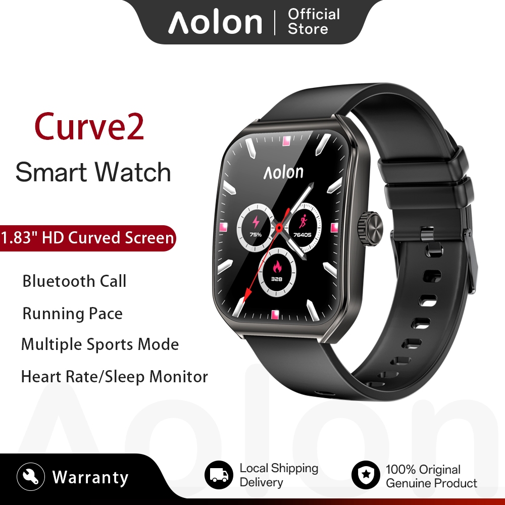 Aolon Curve2 Smart Watch 1.83" HD Curved Screen Bluetooth Call Reading ...