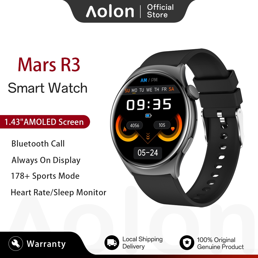 Aolon Mars R3 Smart Watch Original AMOLED Always On Display 200+ Watch ...