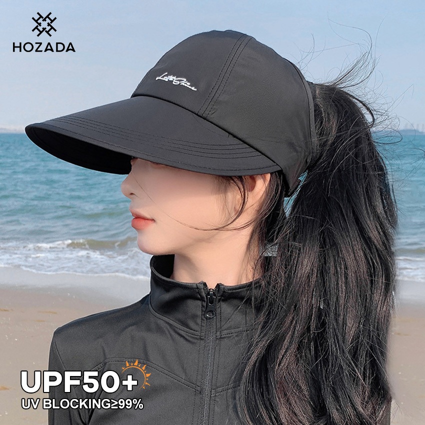 HOZADA Women's Sun Cap Beach Hat Sun-proof Hat Casual Sun Hats Portable ...
