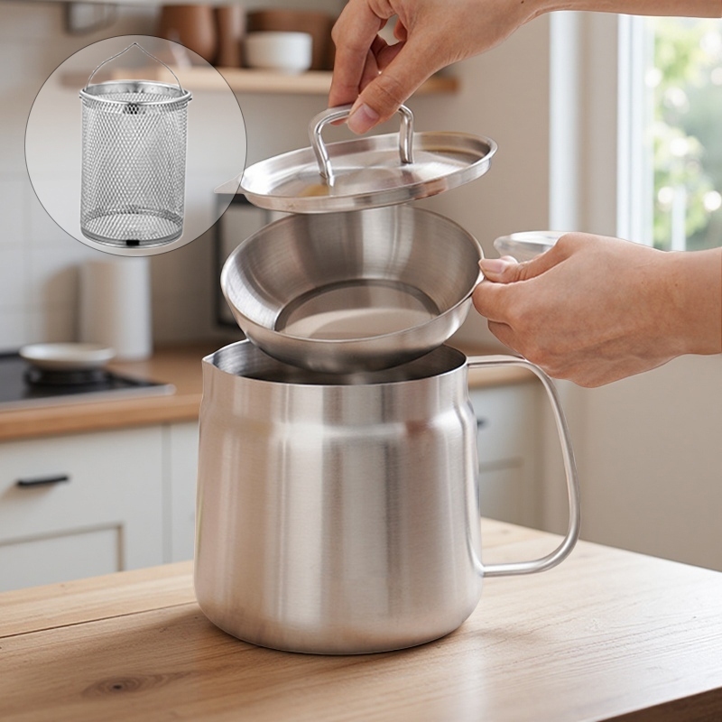 Bekas Penyimpanan Minyak Goreng 304 dengan Bakul Goreng & Penapis - 304 ...