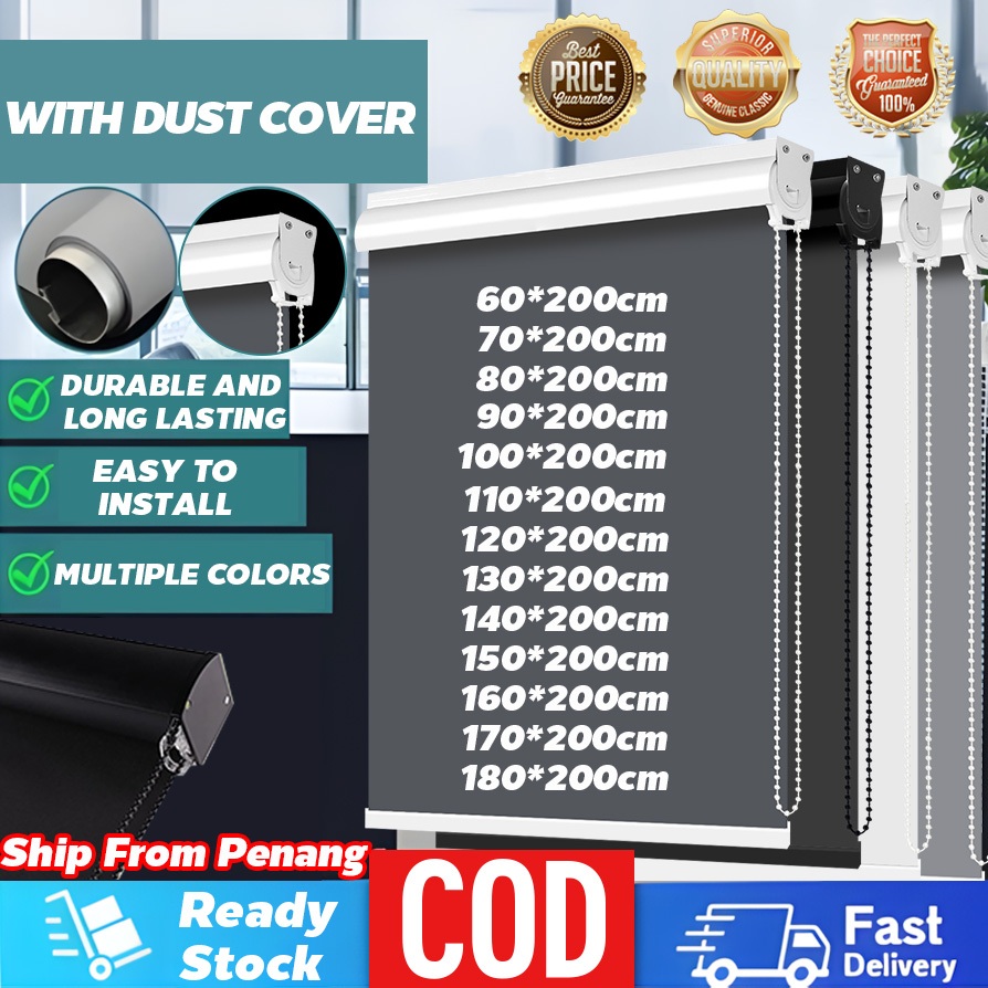 【Ship from selangor/Fast shipping】Roller Blinds 100% Blackout/Multi ...