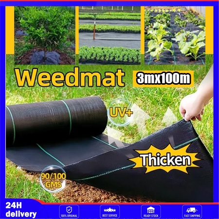 Weedmat Penutup 1M/2M/3M Non-woven Fabric Biodegradable Weed Control ...
