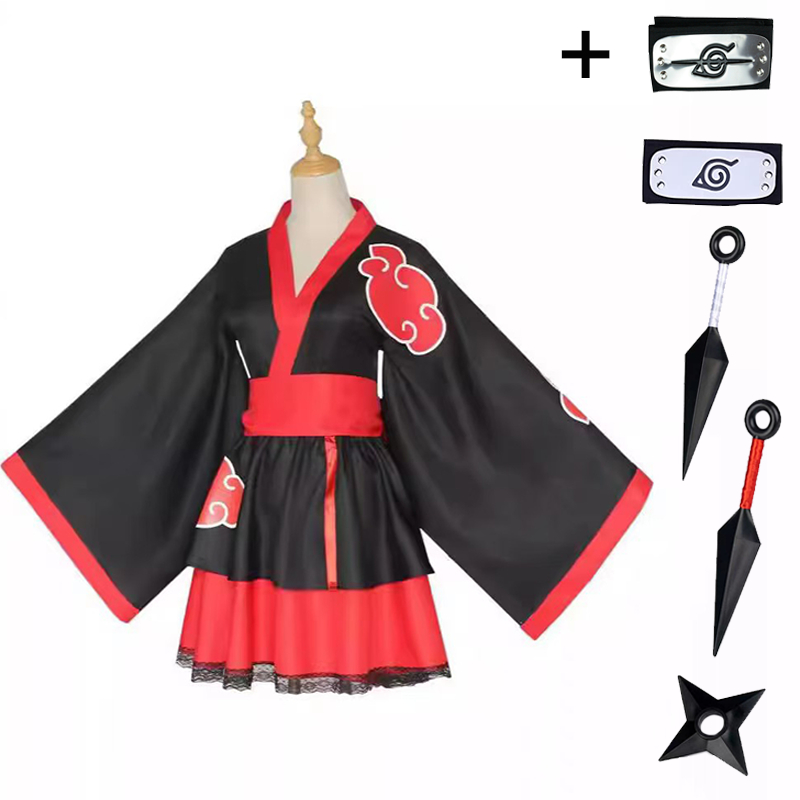 Anime Naruto Kimono Shippuden Uzumaki Akatsuki Japanese Kimono Lolita ...