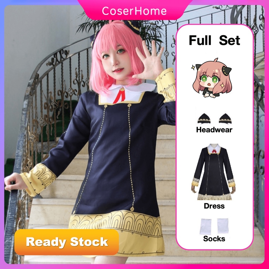 【Ready Stock】Anime SPY x FAMILY Cosplay Costume Anya Forger Dress Suit ...