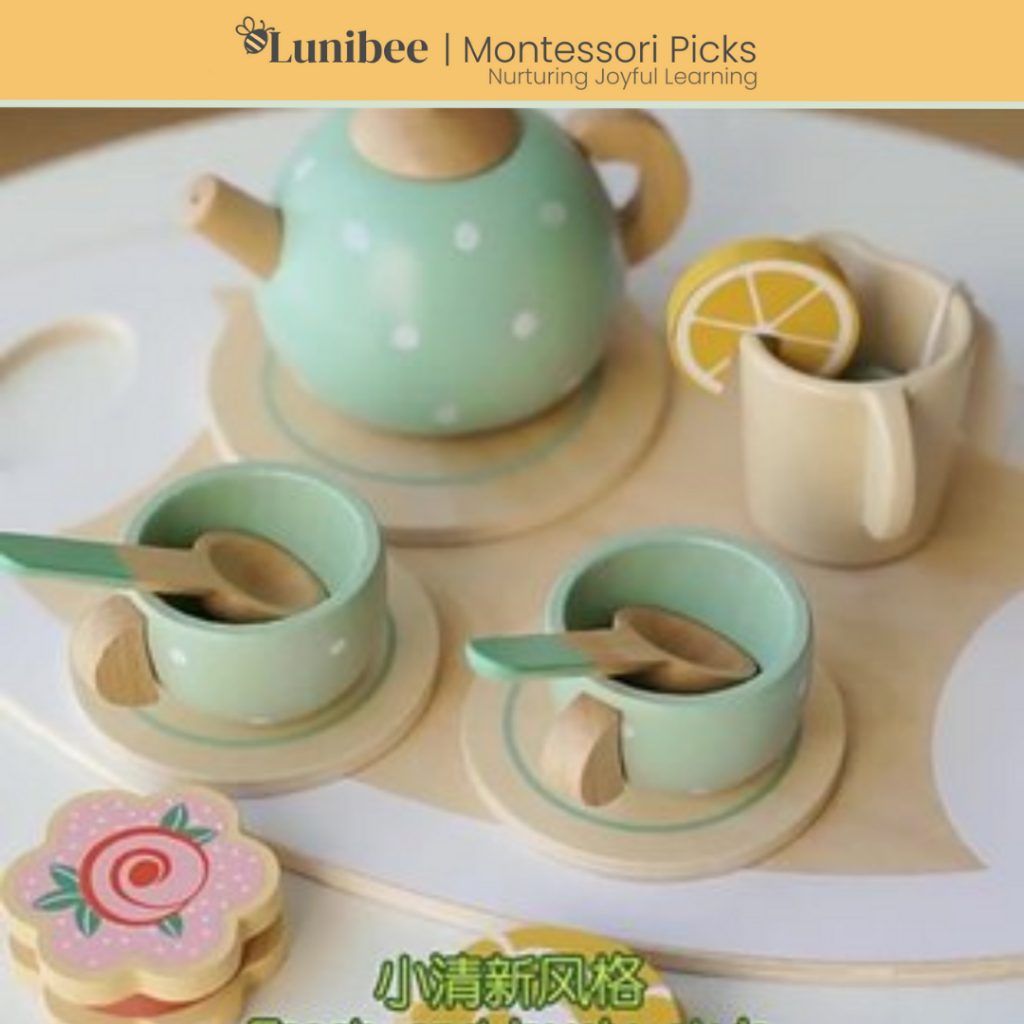 Set Pesta Teh Kayu untuk Kanak-Kanak – Set Lakonan Montessori dengan ...