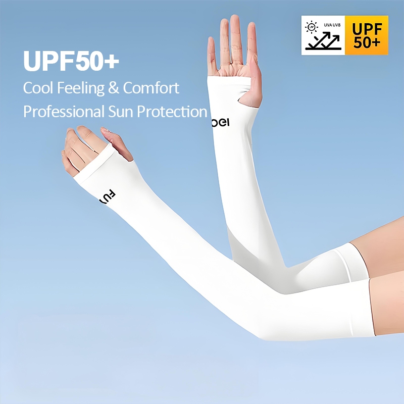 FUYOGI Slim Handsock Cooling Seamless ICE Silk UV Protective Arm Hand ...